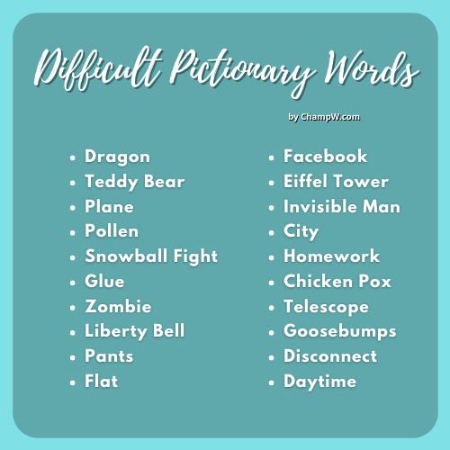 650 Wonderful Pictionary Words For Kids And Adults In 2024