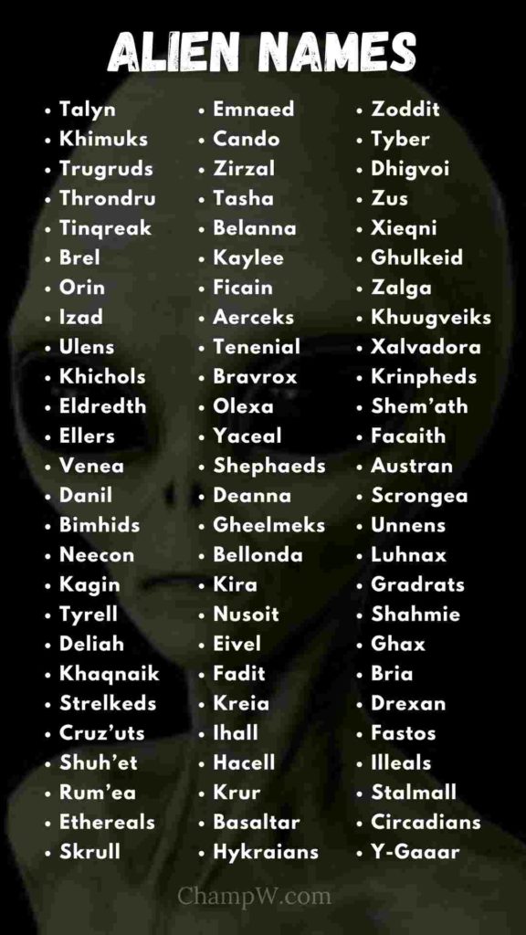 500+ Alien Names Cool Ideas For Your Intergalactic Character