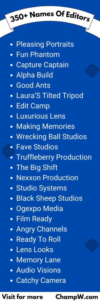 350+ Cool Names Of Editors | Editing Business Names