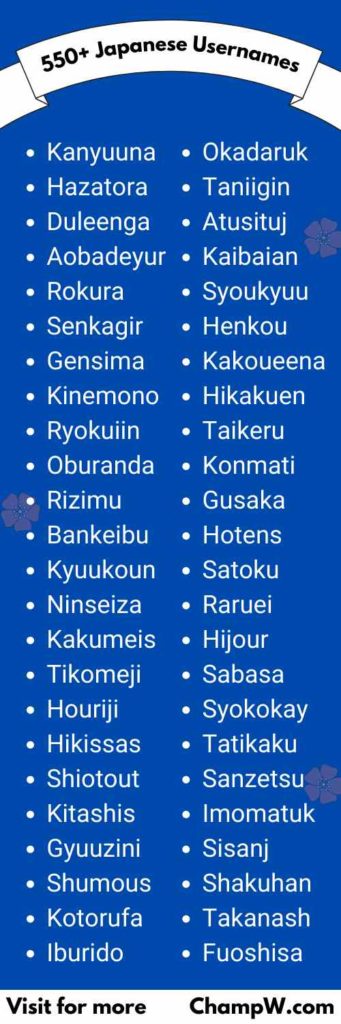550+ Japanese Usernames That Are Cool And Catchy