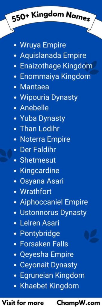 550+ Kingdom Names Perfectly Personify Your Imaginary World