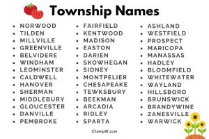 75+ Township Names Inspiring Ideas For Your Emerging City