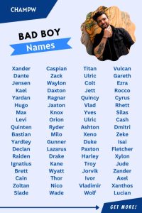 200+ Bad Boy Names For Brave Personality - ChampW